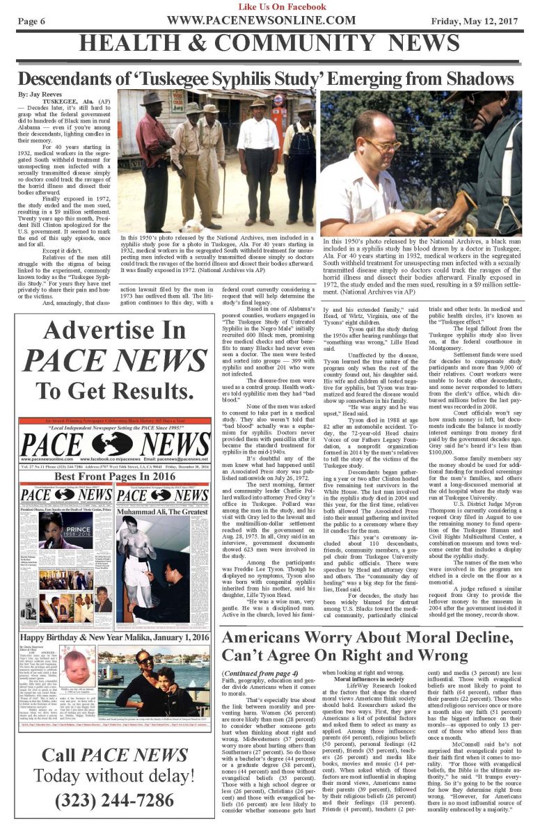 Lest We Forget From the Archives of PACE NEWS – Pace News